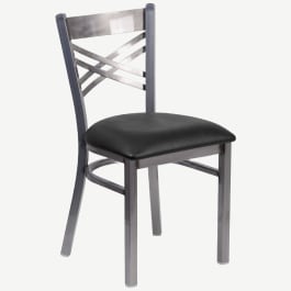 Clear Coat Metal Cross Back Chair
