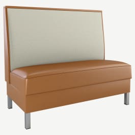 Plain Back Restaurant Booth with Metal Legs