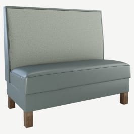 Plain Back Restaurant Booth with Wood Legs
