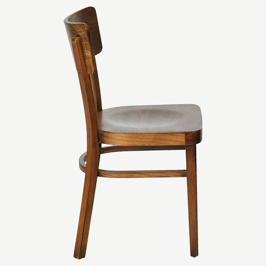 Curved back wooden chair store